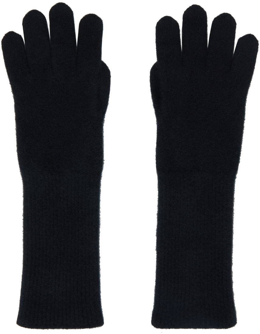 Auralee Black Baby Cashmere Knit Long Gloves In 24589311 Top Black